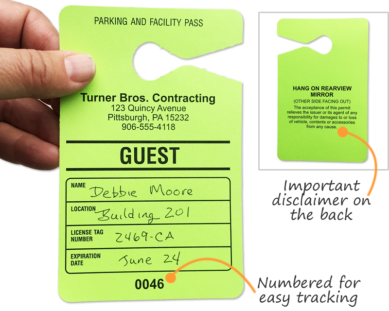 Guest Parking Passes Customize Online